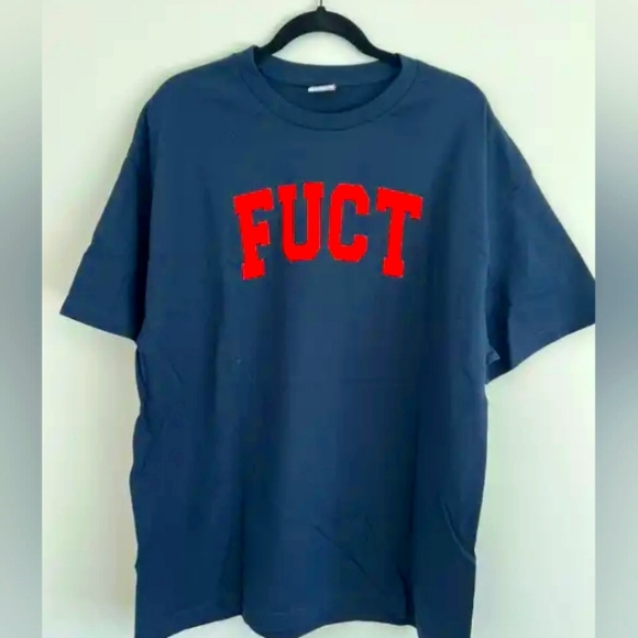 Fuct | Shirts | Fuct Og Logo Blue And Red Xl Like New | Poshmark